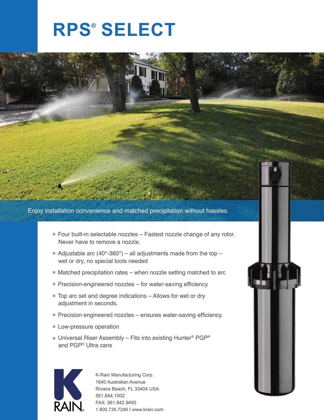 K Rain Nozzle Charts | SprinklerDude®